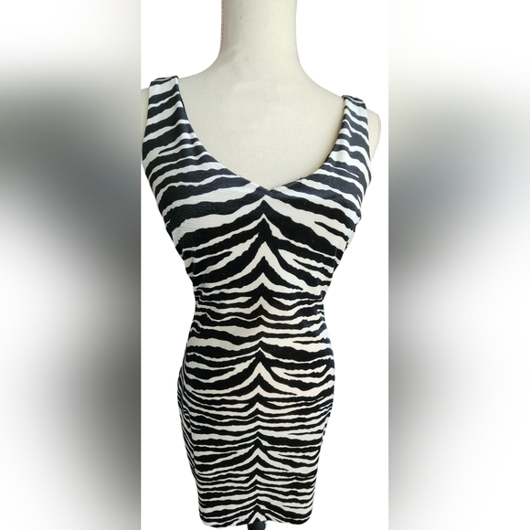Rave City | Dresses | Vintage Rave City 9s Womens Zebra Animal Print ...